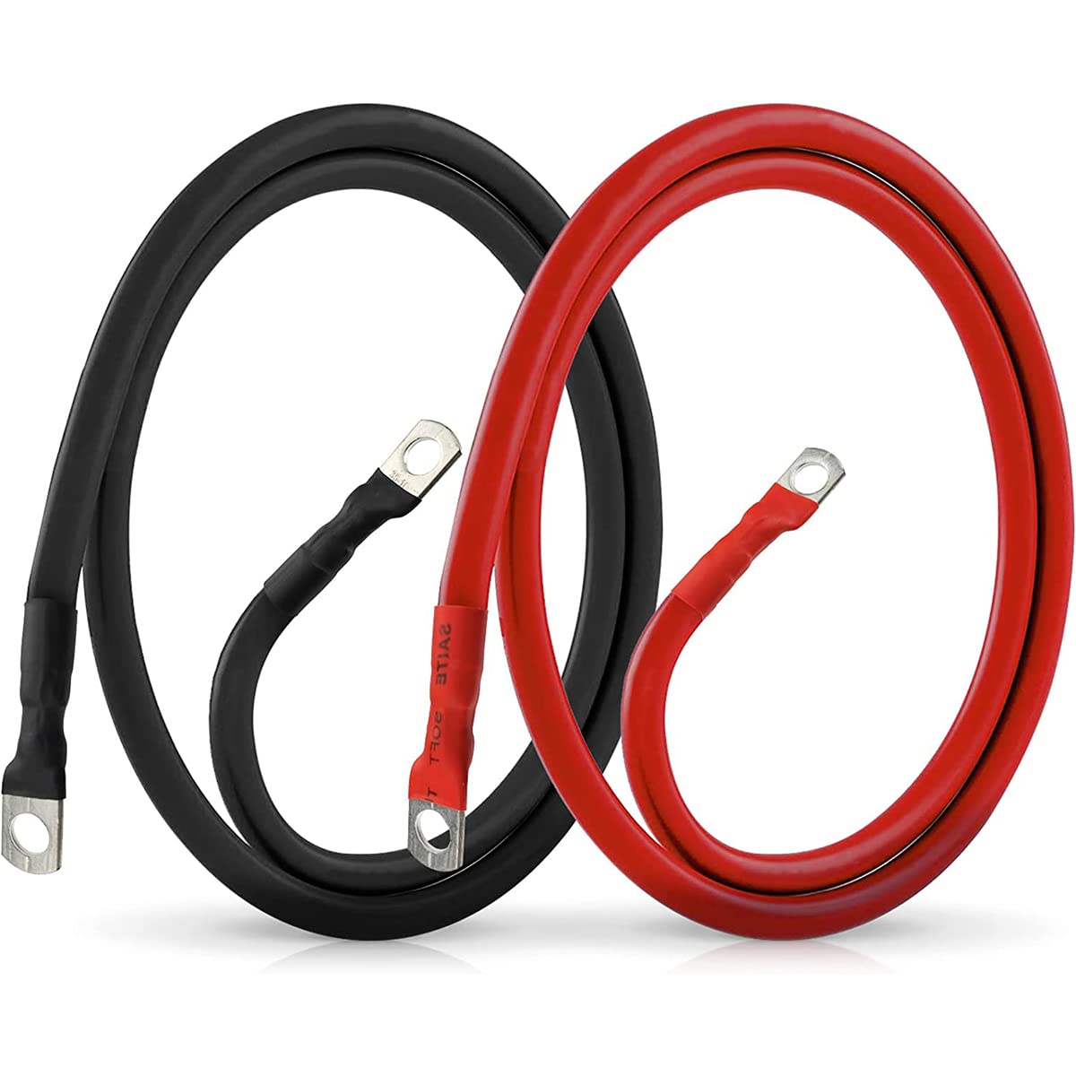 Pretty Kaurv 2AWG 2inch Gauge Battery Cable Set with 3/8inch Lugs ...