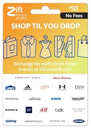 Amazon.com: Zift Zillions Shop til You Drop Gift Card : Gift Cards