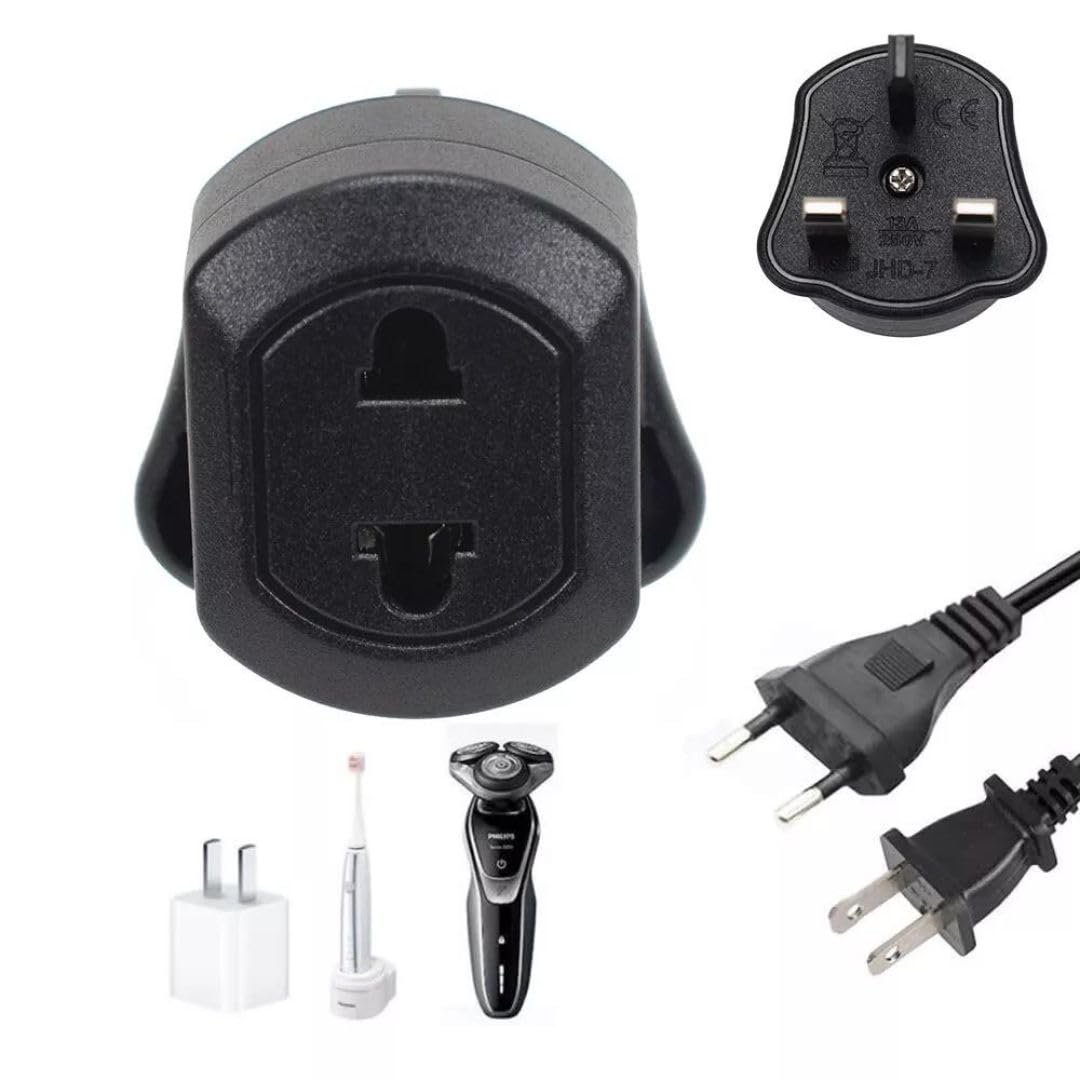 Toothbrush Adaptor Plug UK Charger Shaver Socket 2 Pin to 3 Pin ...