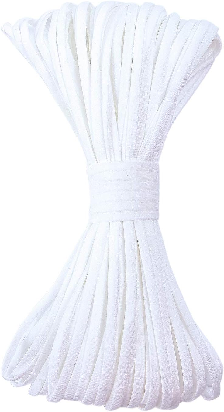 Amazon.com: 30 Yard 1/5 Inch Wide Elastic Bands Rope for Mask Making ...