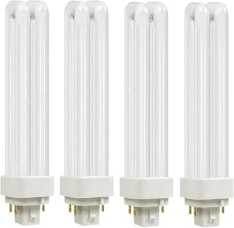 SATZOL 2700K G24Q-2 PLC-18W 827 4 Pin Base Compact Fluorescent Light Bulb, Replacement for ...