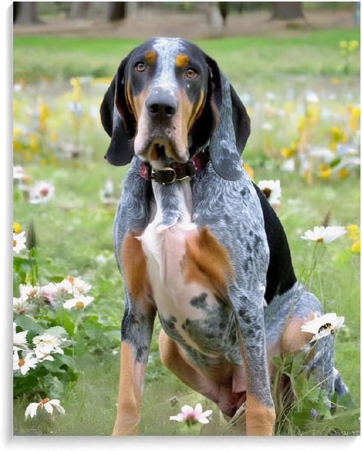 Amazon.com: Diamond Painting Kit Bluetick Coonhound Dog 5D Diamond Art ...