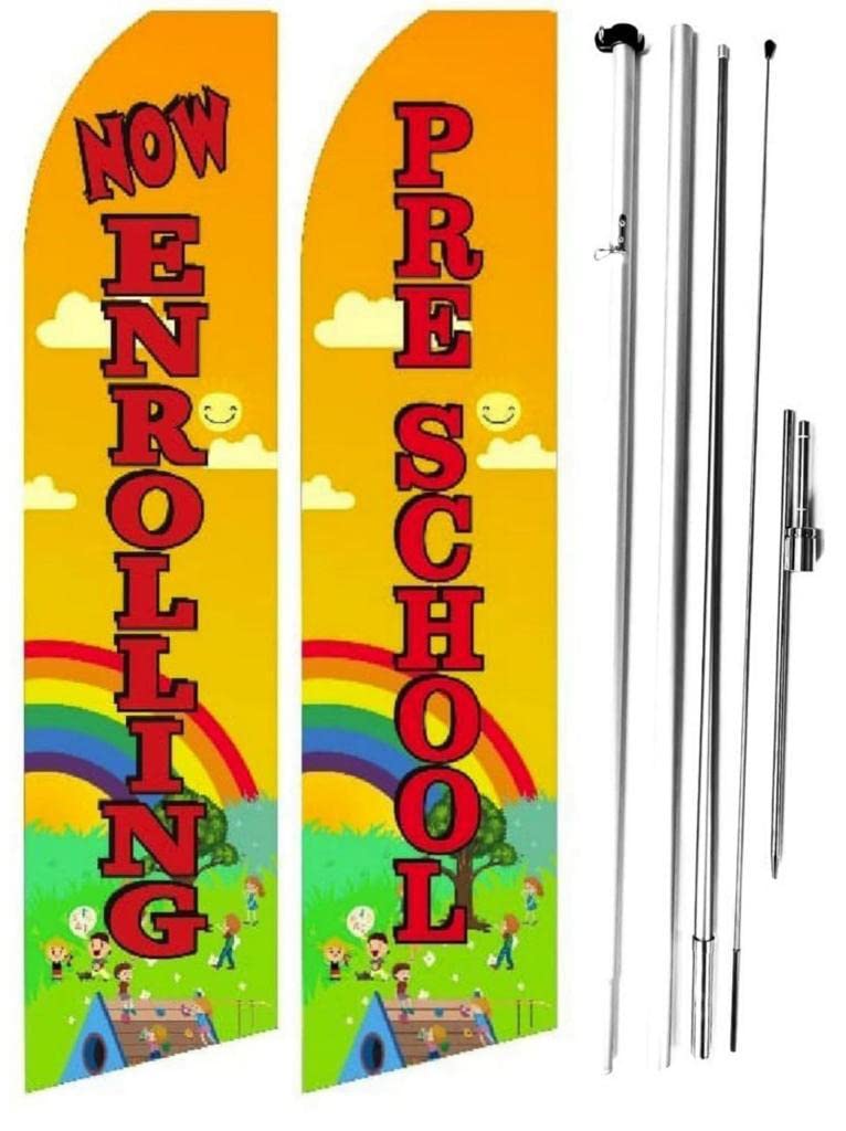 Amazon.com : OnPoint Wares Preschool Now Enrolling Flag Sign Red ...