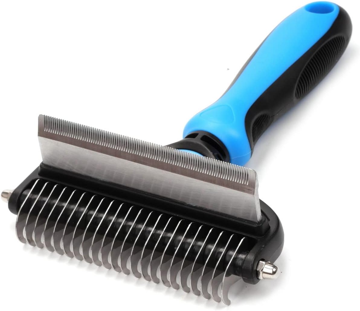 2 Side Pet Grooming Comb Rake, 2 in 1 Double-Sided Undercoat Dematting ...