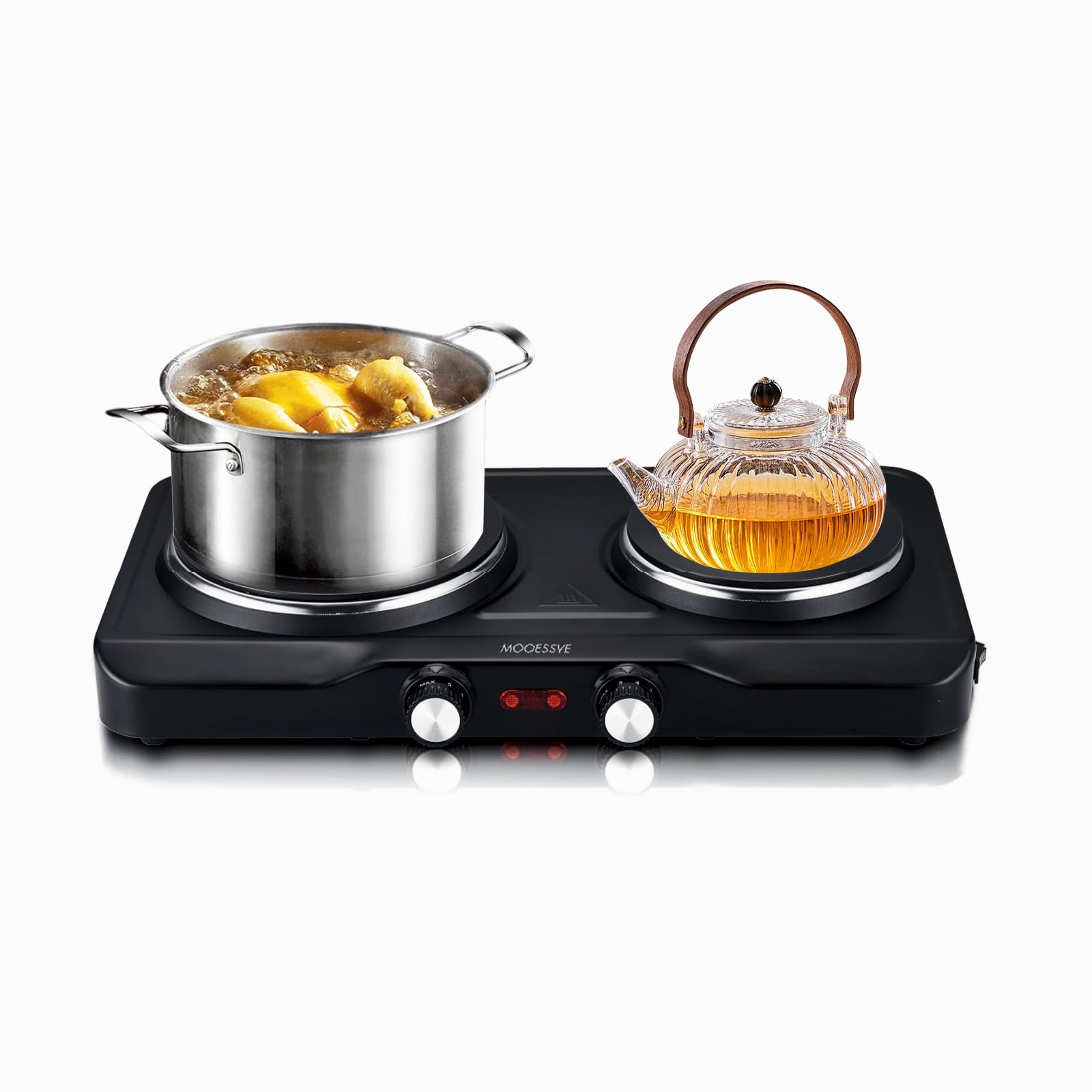 Amazon.com: 1800W Electric Hot Plate for Cooking, Double Burner with 7. ...