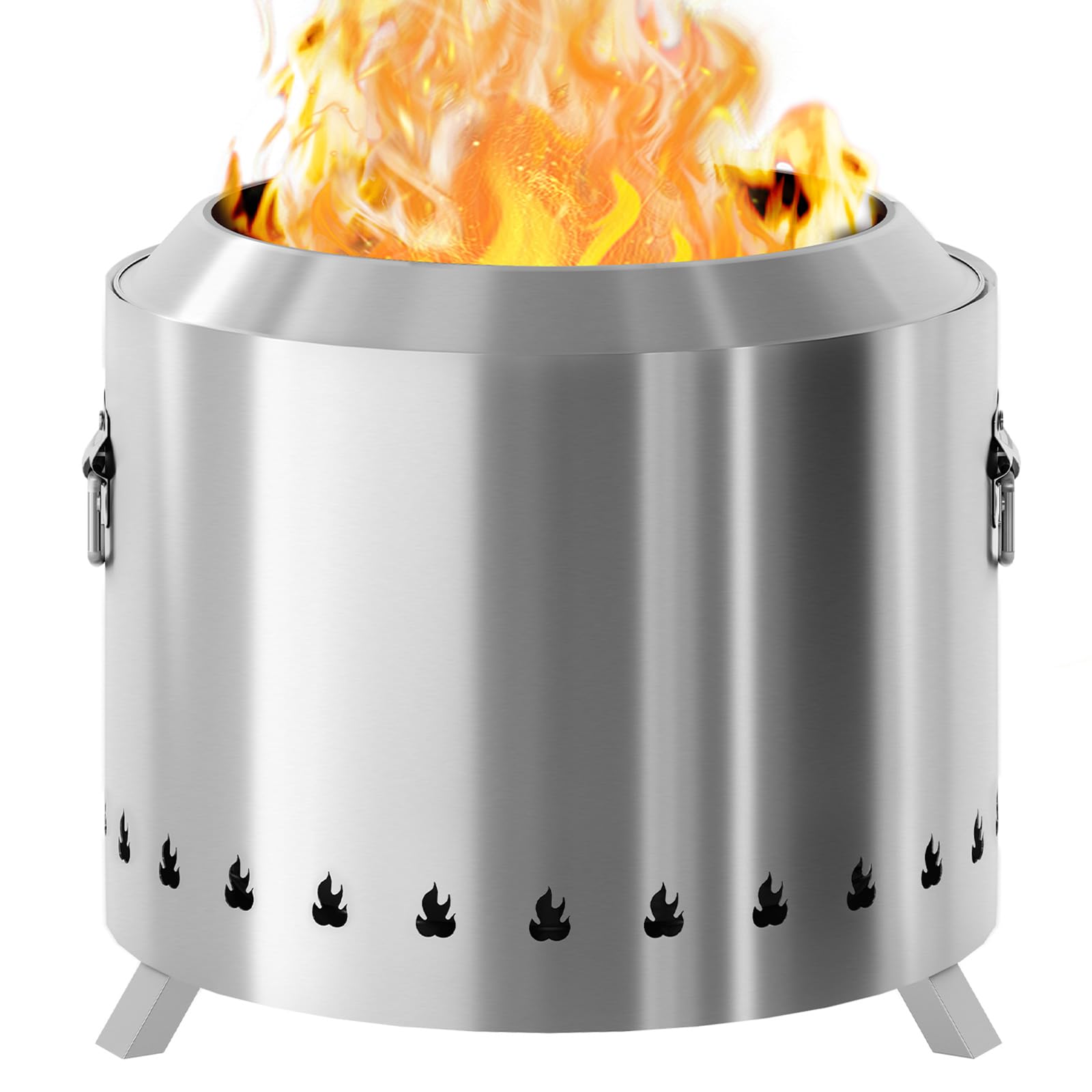 Snapklik.com : YATINEY Large Smokeless Fire Pit, 19.3 Inch Stainless ...