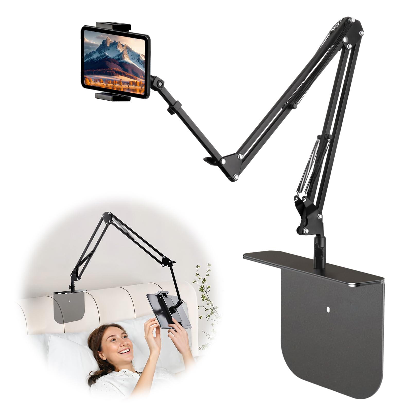 Amazon.com: QLoztyse Adjustable Tablet Stand Holder for Bed - Foldable ...