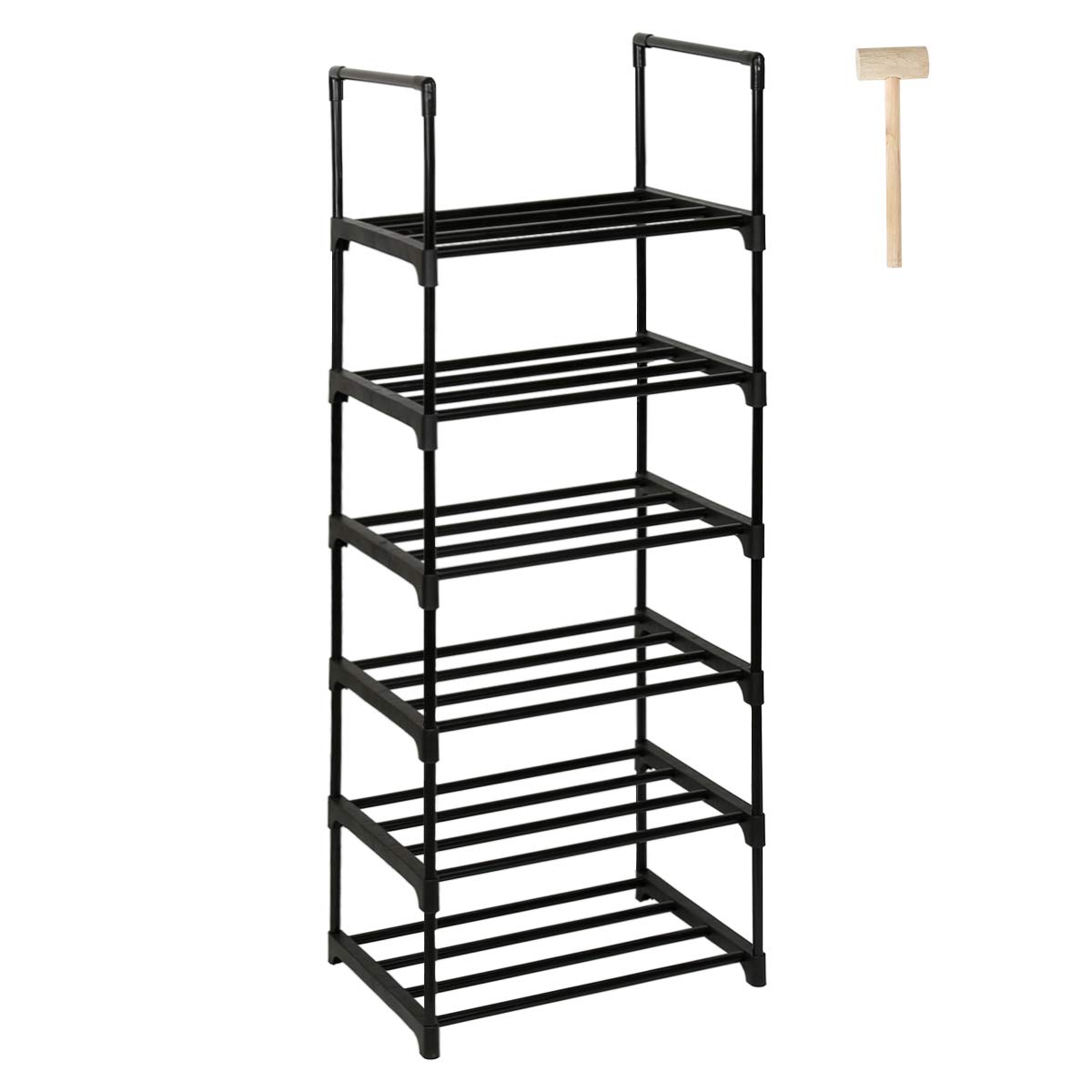 Whitgo 6 Tier Shoe Rack Metal Narrow Stackable Shoe Storage ...