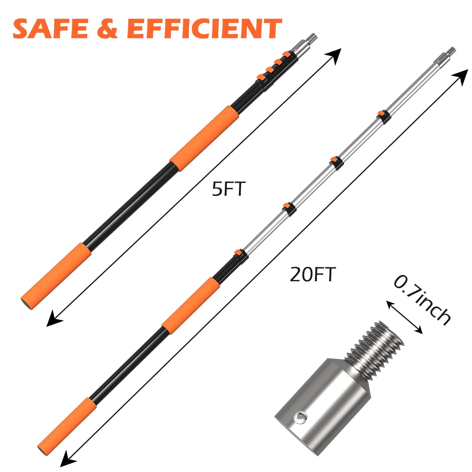 Snapklik.com : AgiiMan 26FT Reach Telescoping Pole - 5 To 20FT ...