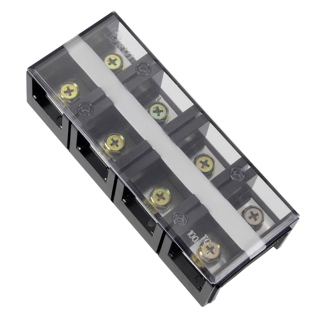 uxcell Dual Rows 4 Positions 600V 100A Wire Barrier Block Terminal ...