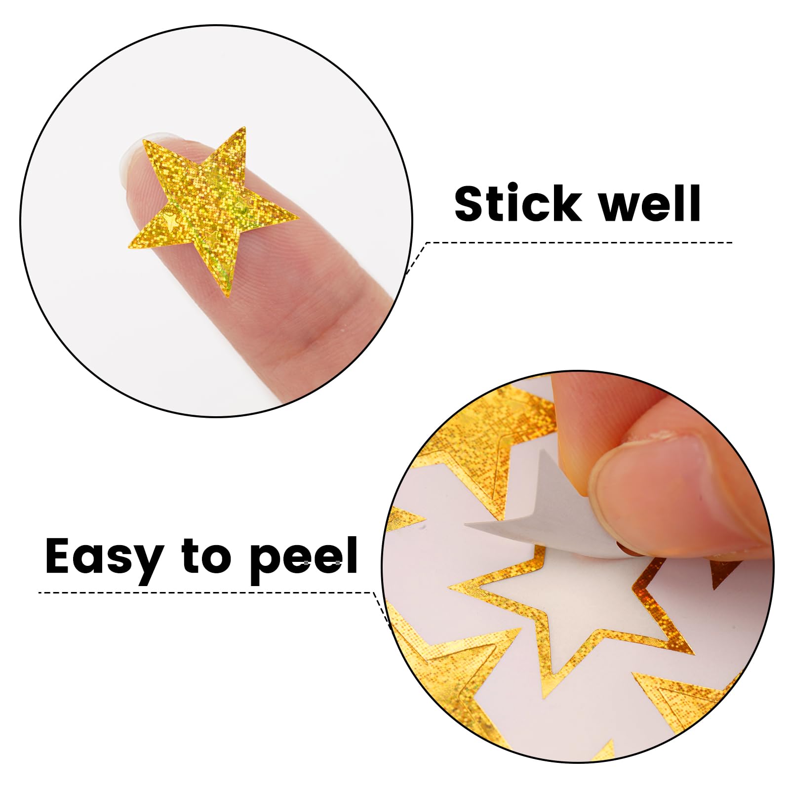 Snapklik.com : Gold Star Stickers - 1620PCS Holographic Foil Gold Stars ...