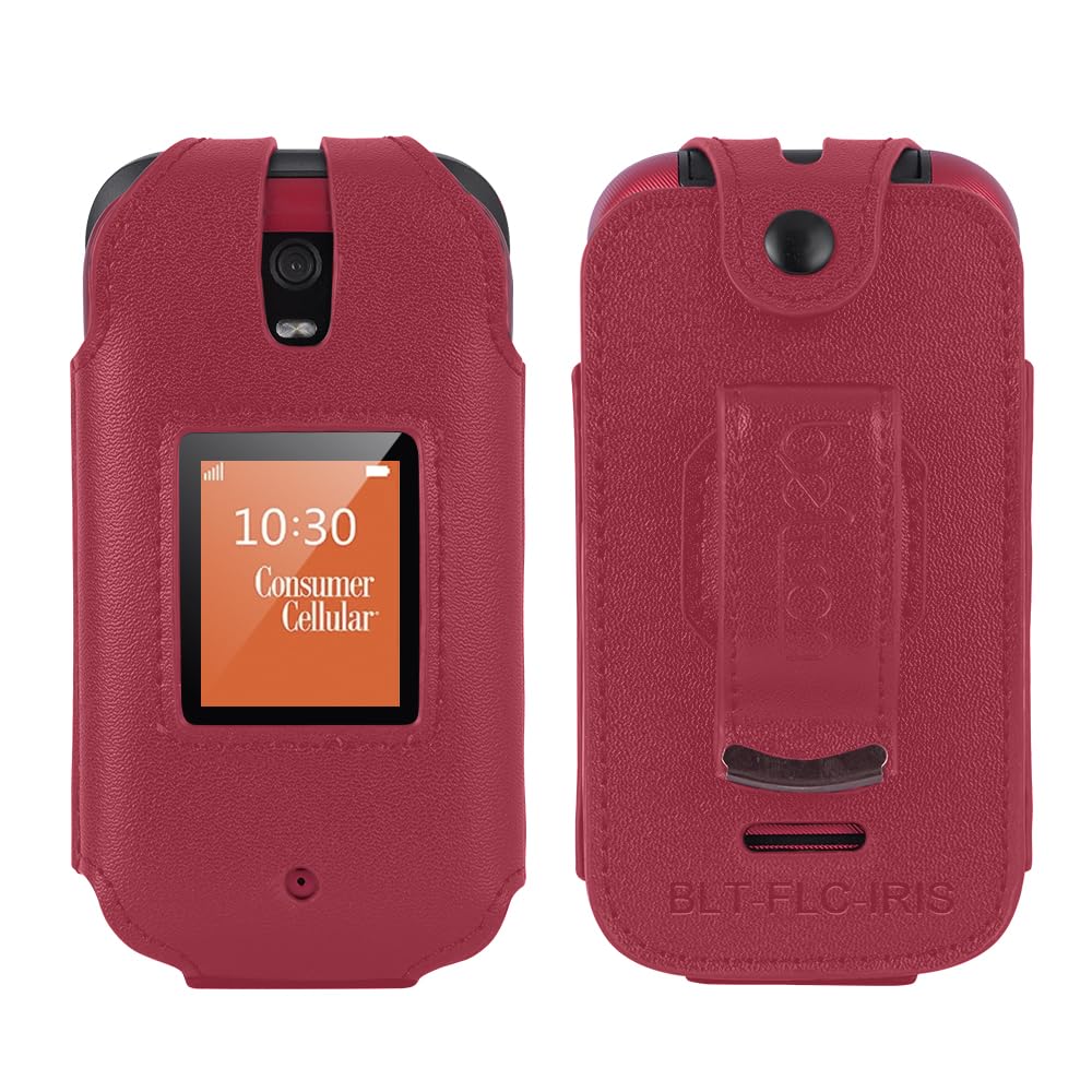 Snapklik.com : BELTRON Leather Case For Consumer Cellular Iris Flip Phone