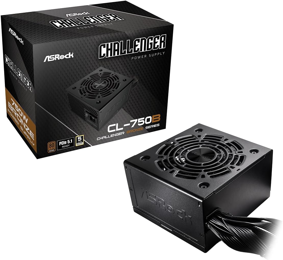 Amazon.com: ASRock Challenger Power Supply 750W ATX 2.52 120mm Golf Blade Fan 5 Years Warranty ...