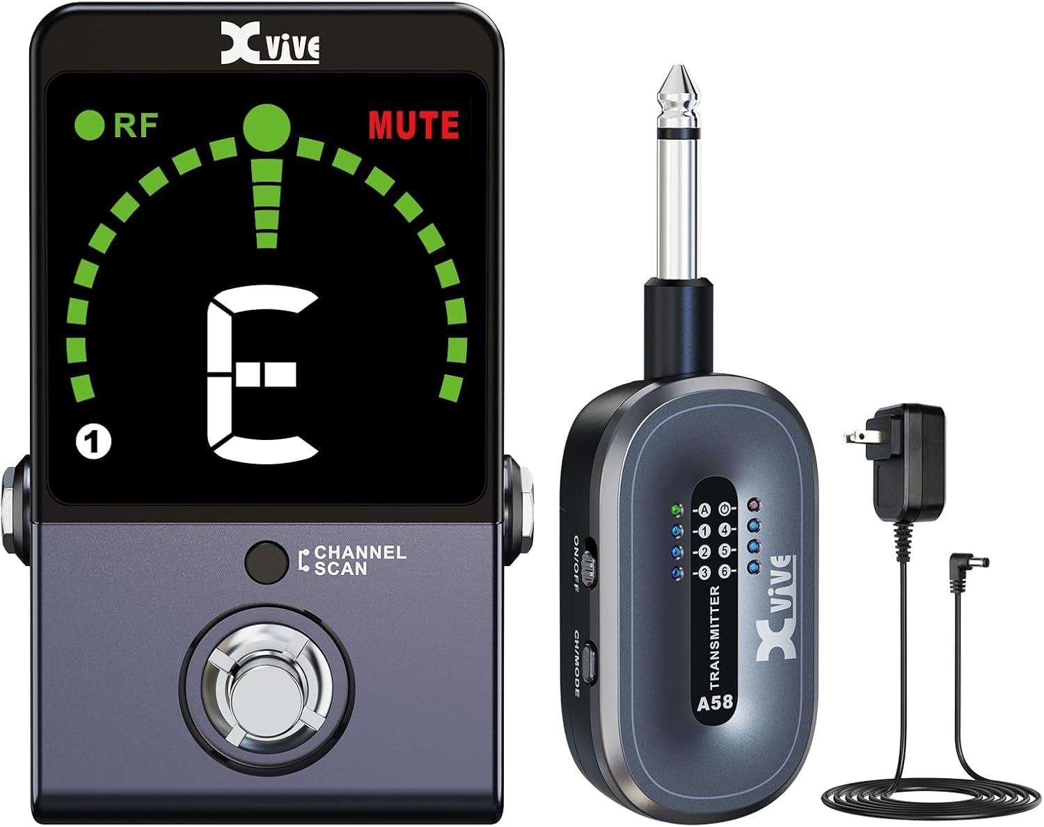 Amazon.com: Xvive P58 Wireless Guitar Pedal System 5.8GHz Wireless Guitar Transmitter and ...