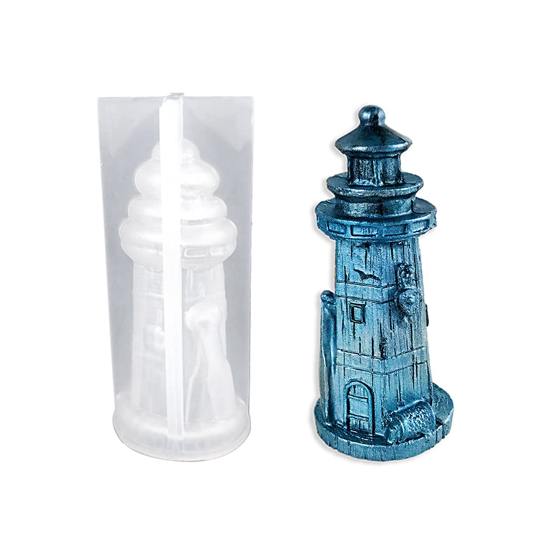Amazon.com: DIYBravo Lighthouse Resin Mold 3D Large Statue Resin Art ...