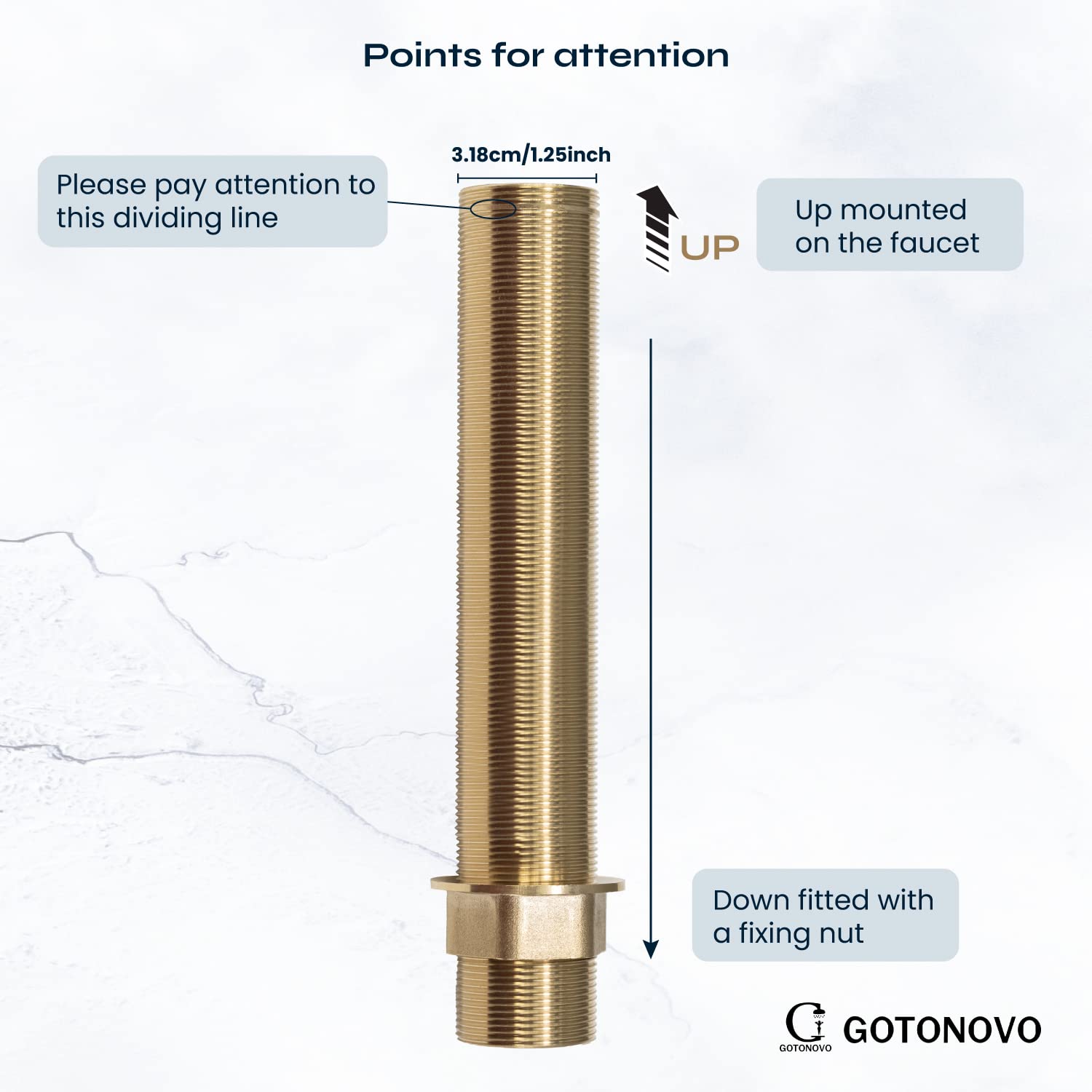 gotonovo Longer Mounting Shank Single Hole 7.9inch Faucet Fittings ...