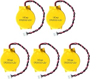 ViCep 5-Pack CR2032 CMOS Battery 3V Motherboard BIOS Batteries with 2 ...