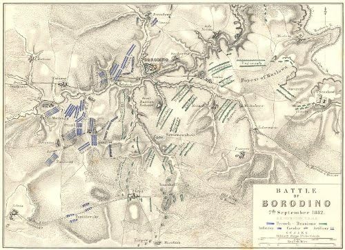 Amazon.com: RUSSIA: Battle of Borodino, 7th September 1812;1848 map ...