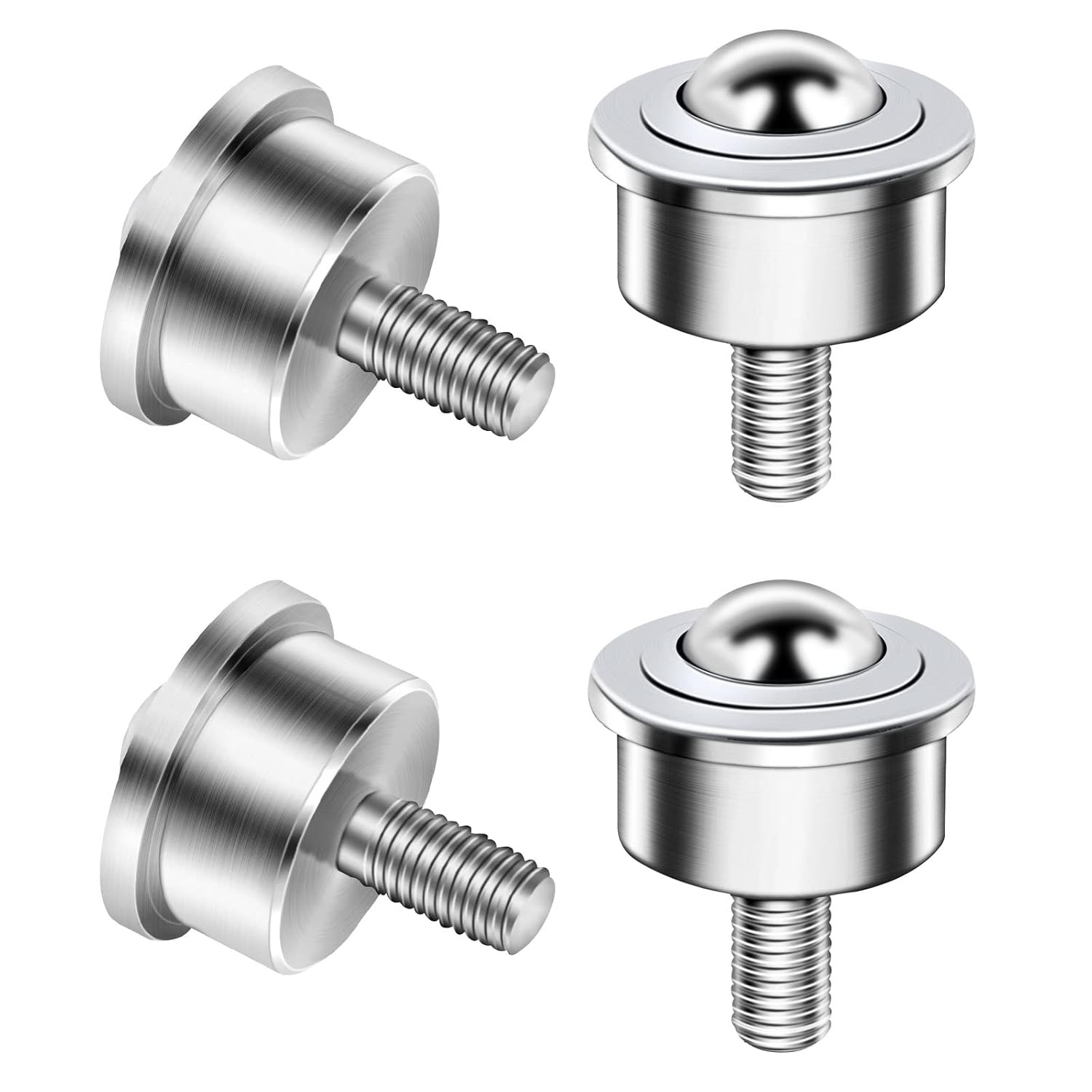 Ball Caster Roller Transfer Bearing,4Pcs M12 Thread Stem 1” Ball ...