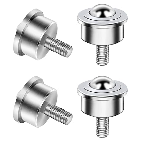 Ball Caster Roller Transfer Bearing,4Pcs M12 Thread Stem 1” Ball ...