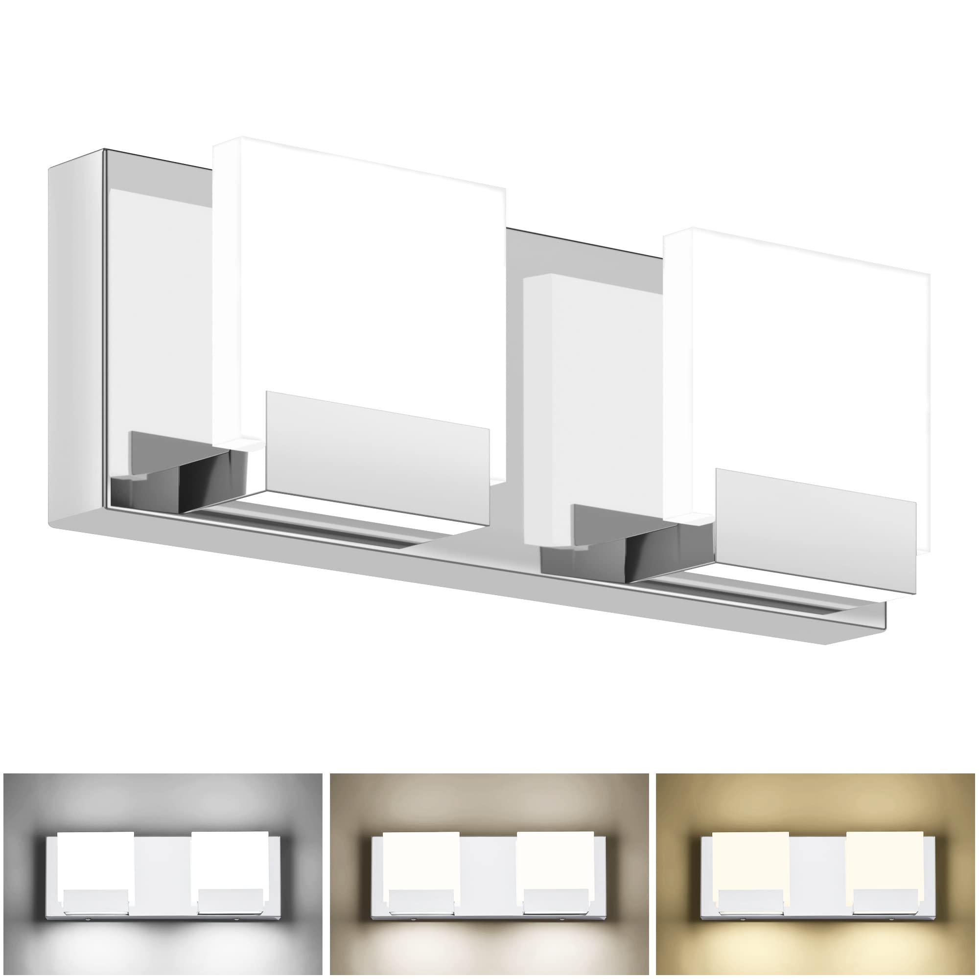Snapklik.com : 3 Color Temperature Dimmable 2 Lights LED Light Fixture ...