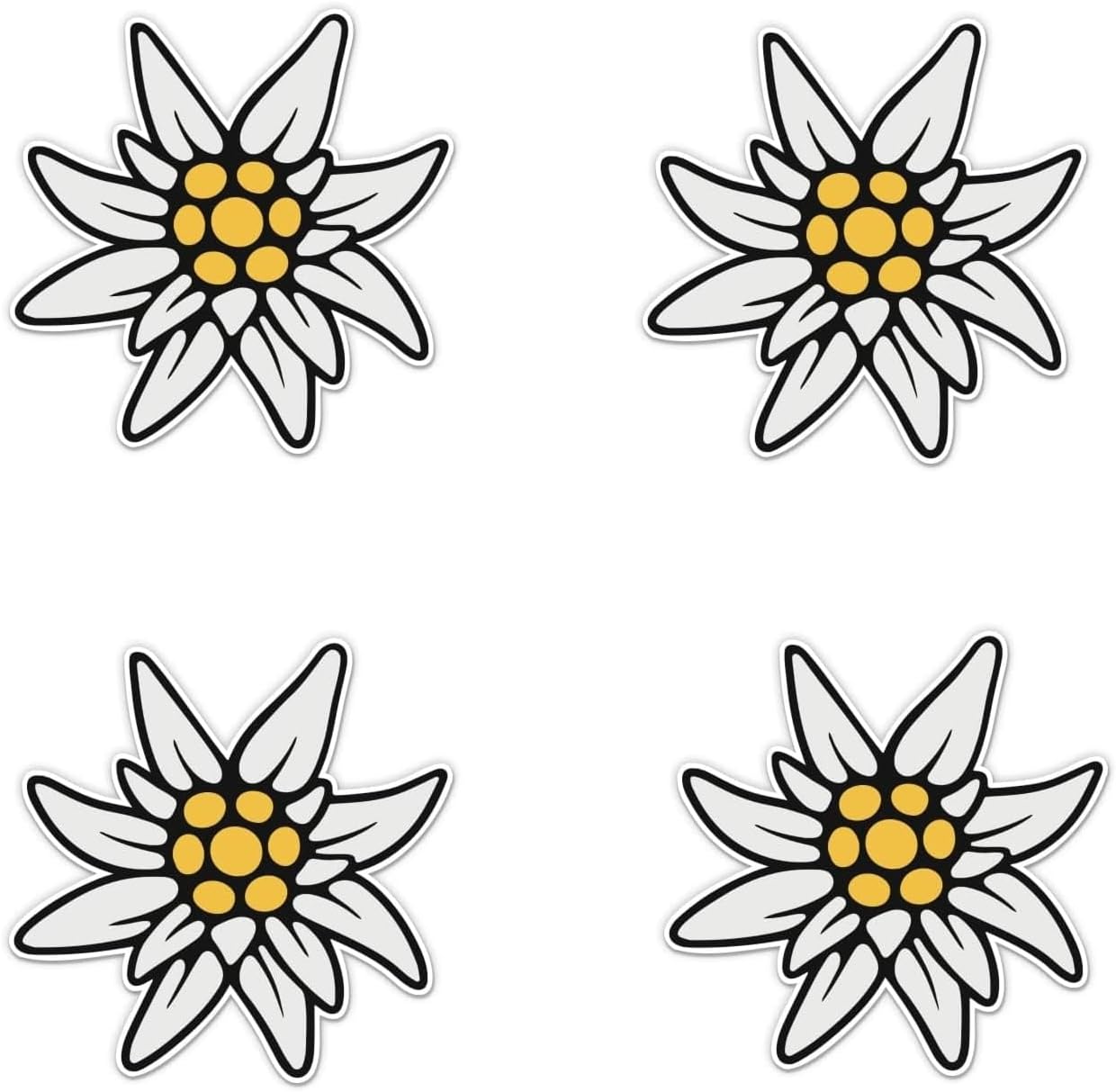 Amazon.com: Pack of 4-3 Inch Stickers - Edelweiss Flower Alps - Vinyl ...