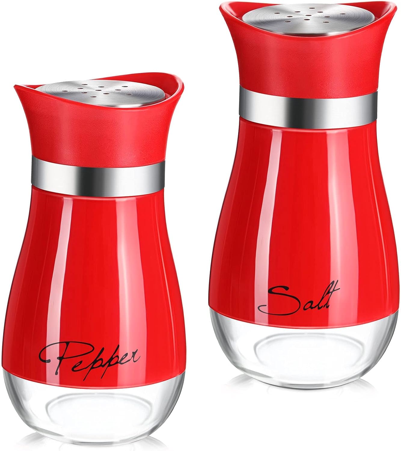 Pieces Salt and Pepper Shakers Set, Spice Dispenser with Stainless ...