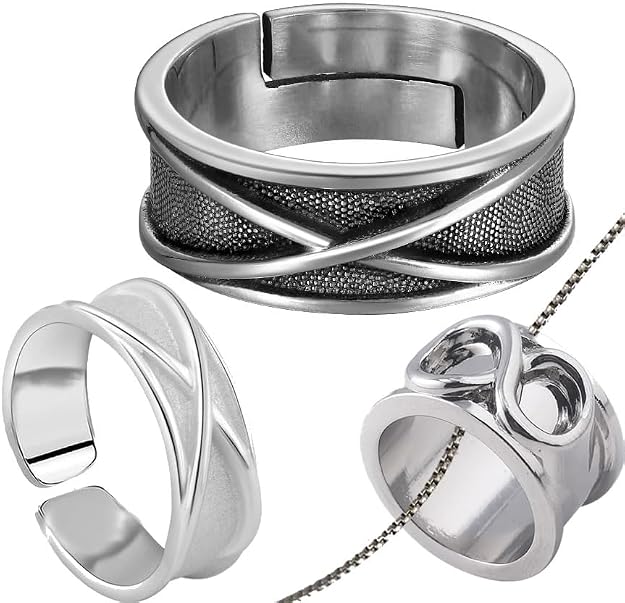 Amazon.com: XNCOSER 3Pcs Anime GKBlack Ring,Time Ring with Necklace ...
