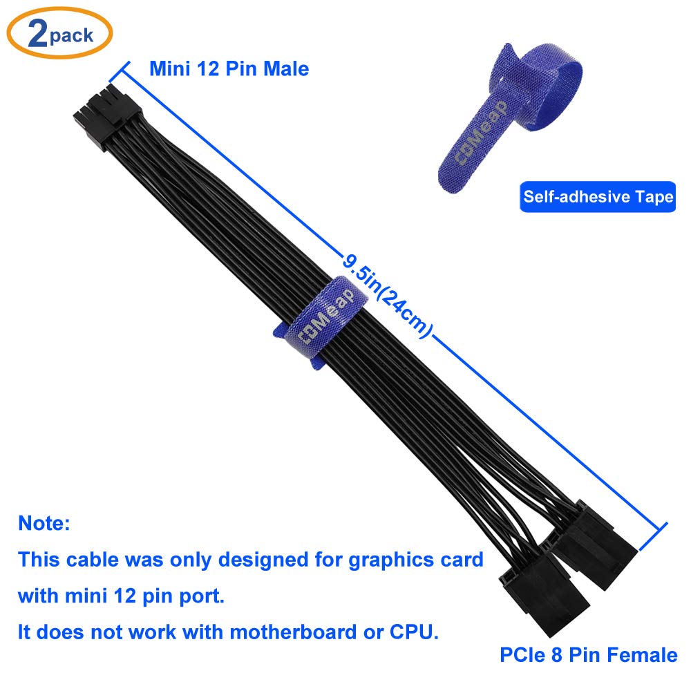 Snapklik.com : (2-Pack) 12 Pin GPU Cable, Dual PCIe 8 Pin Female To ...