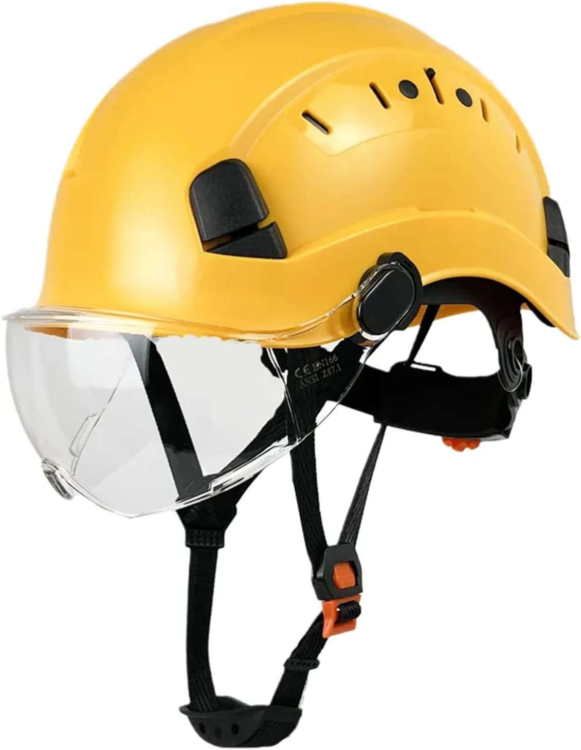 Amazon.co.jp: 【2024年新設計】ヘルメット， バイザー付き建設安全ヘルメット ABS ハードハット 軽量ベント 工業用作業頭部 ...