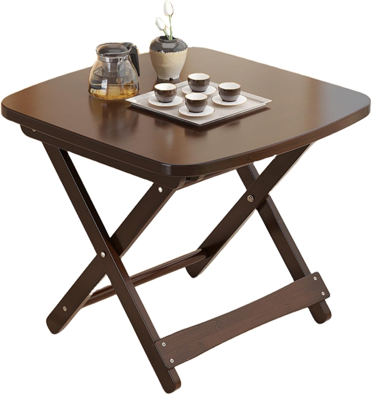 Amazon.co.jp: Folding Table, Bamboo Side Table, Folding Table, Table ...