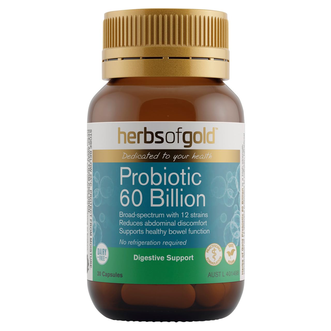 Herbs of Gold Probiotic 60 Billion 30 Capsules : Amazon.com.au: Health, Household & Personal Care