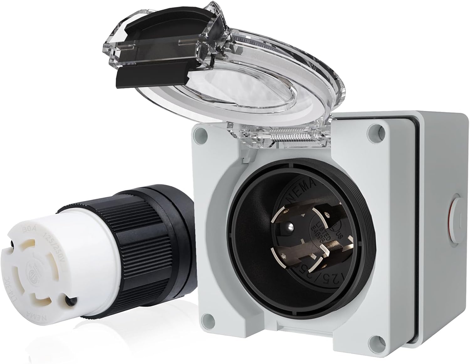 Amazon.com: STARELO L14-30P Power Inlet Box + L14-30C Locking Female ...