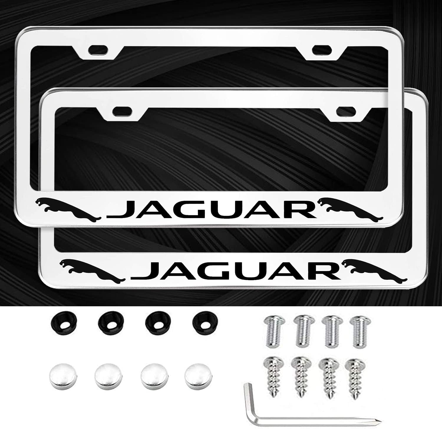 Amazon.com: 2 Pcs 2 Holes License Plata Holder Slim Aluminium Alloy ...