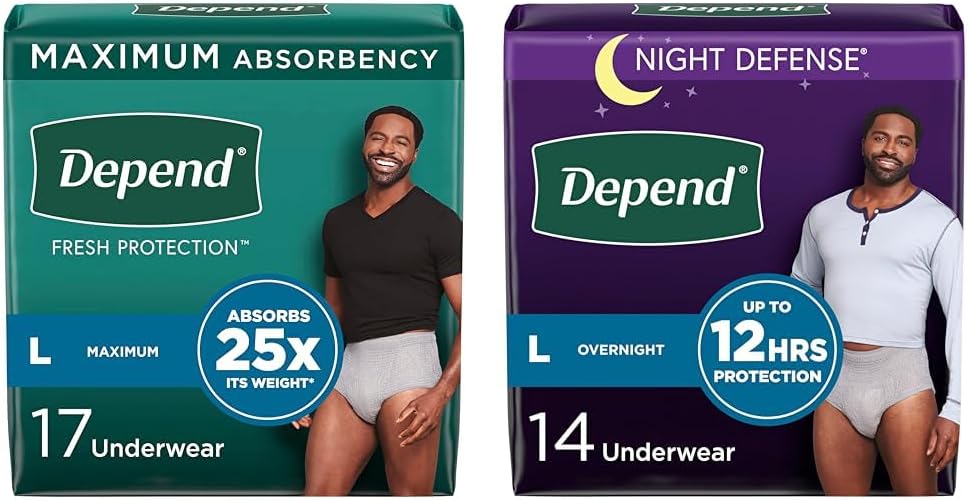 Depend FIT-FLEX Adult Incontinence Underwear for Men, Maximum ...