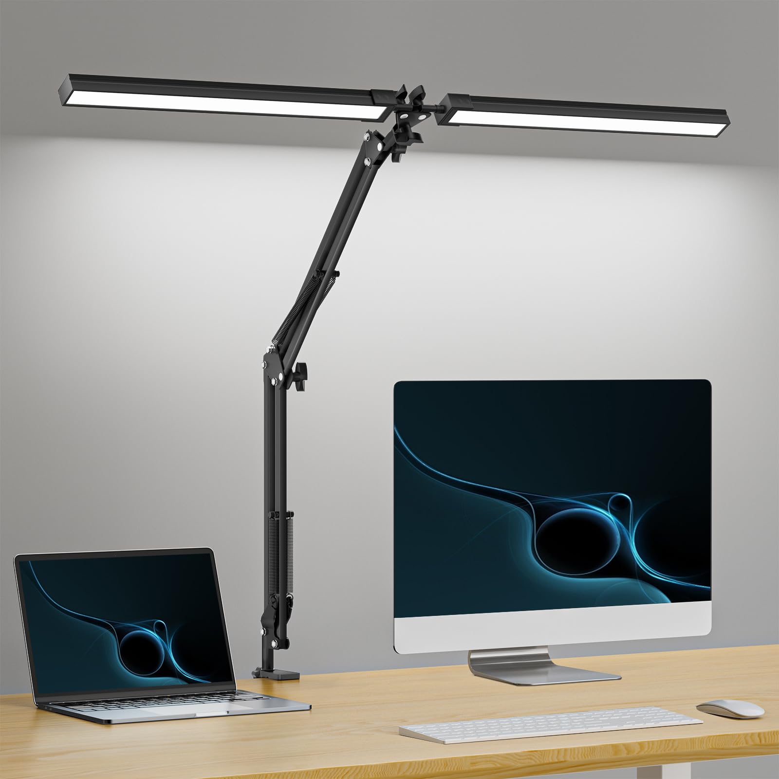 iVict LED Desk Lamp with Clamp, 24W Super Wide Desk Light for Home ...