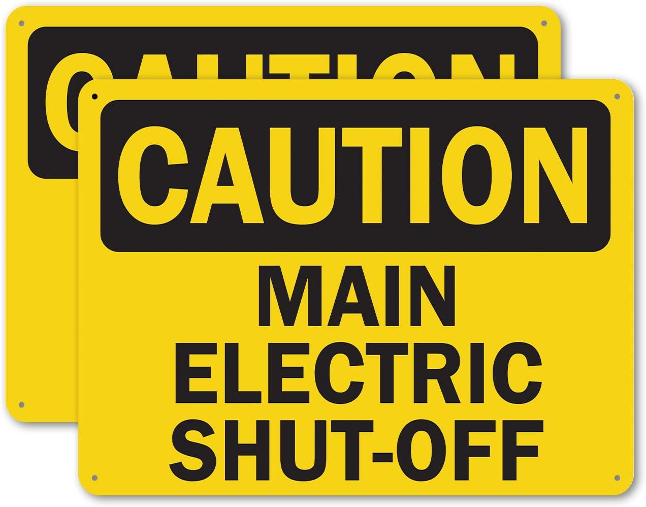 Amazon.com: (2 Pack) Main Electric Shut-Off OSHA Caution Sign 10 Inch X ...