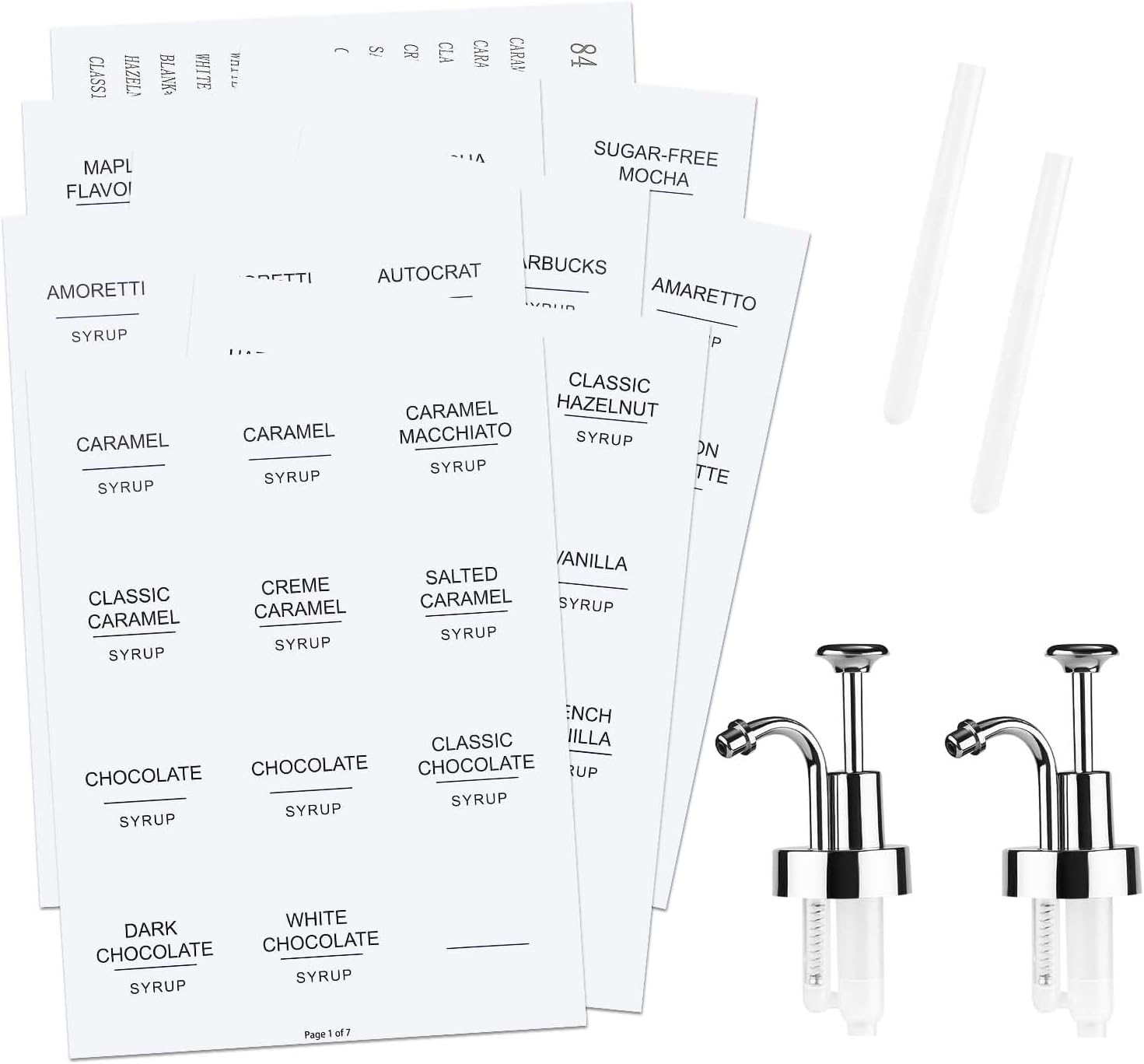 Amazon.com: Ziliny 4 Pack 25.4 oz Coffee Syrup Dispenser 750 ml Clear ...