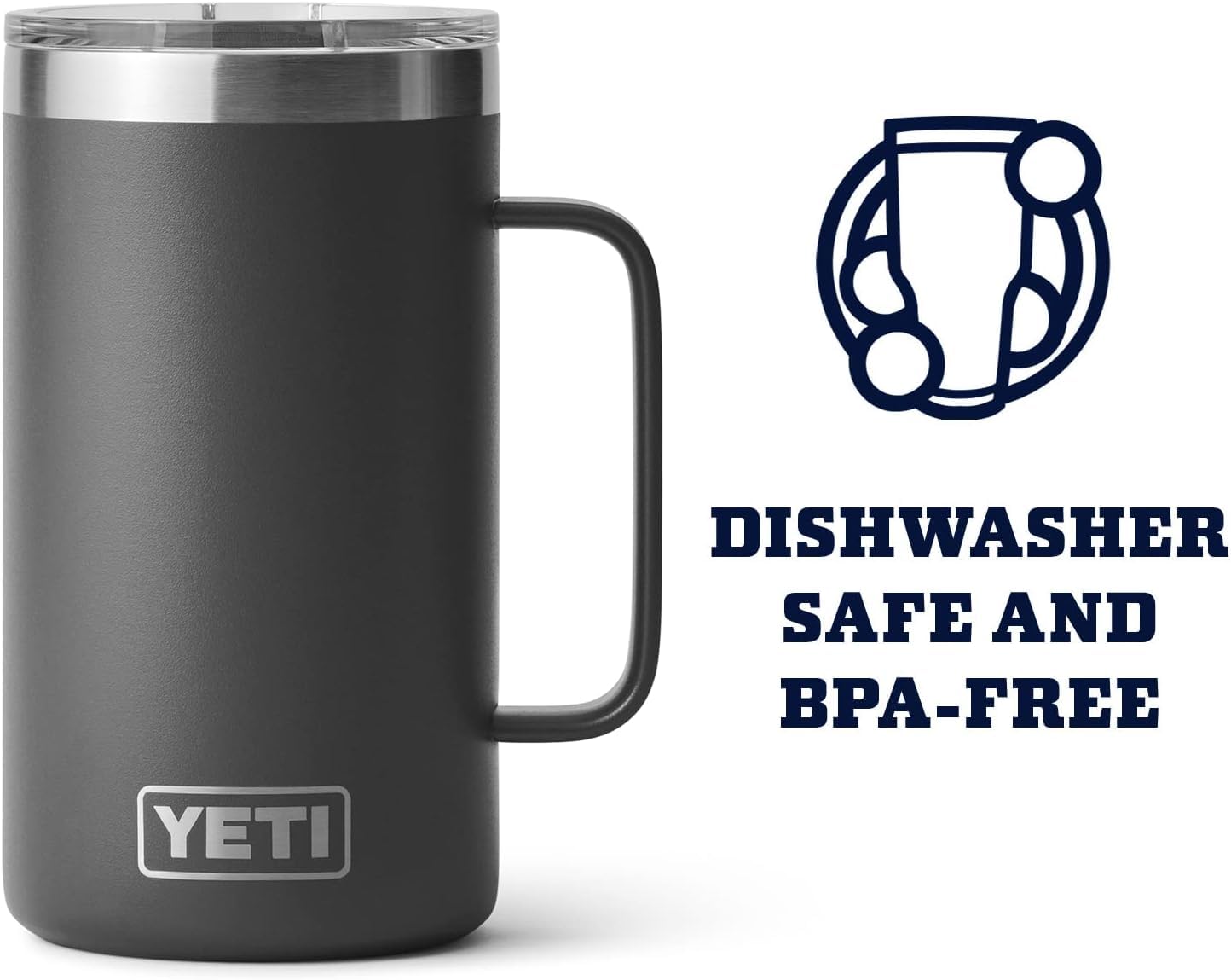YETI Rambler Mug, Vacuum Insulated Stainless Steel Stackable Mug with ...