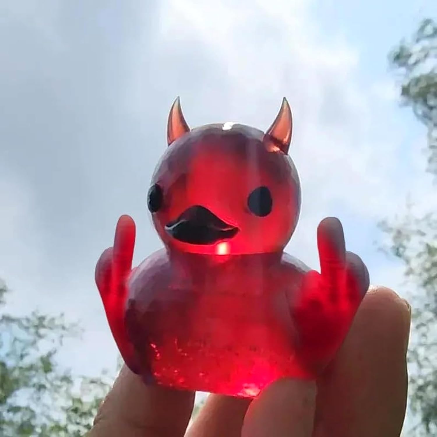Amazon.com: GangZhENgSd Middle Finger Lil Devil Ducky, Gothic Rubber ...