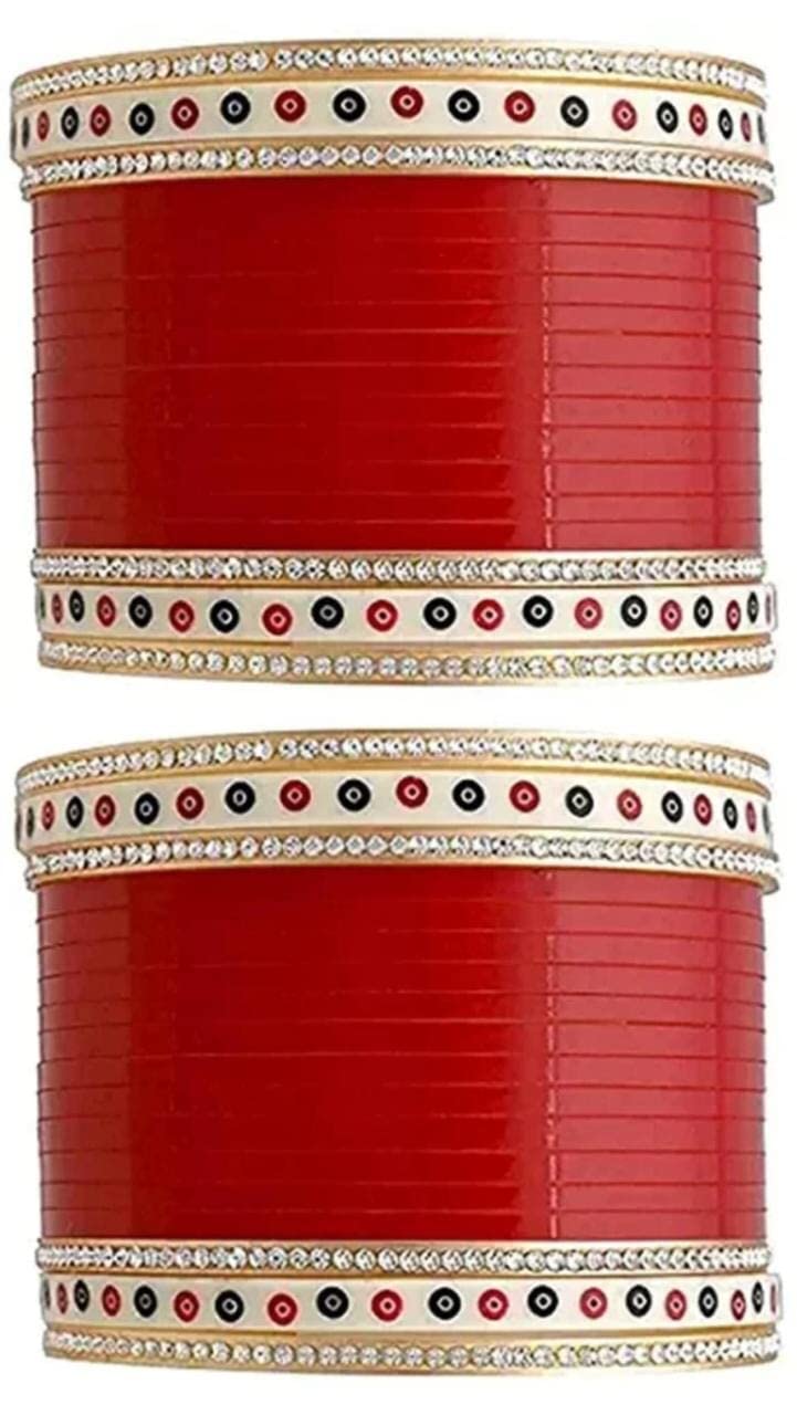 Buy Kamaakshi Women's Designer Punjabi Bridal Chuda Set Wedding Chuda ...