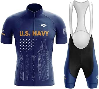 Amazon.com: ZOLO GIFTS Men’s Cycling Jersey and Shorts Set, Navy Dark ...
