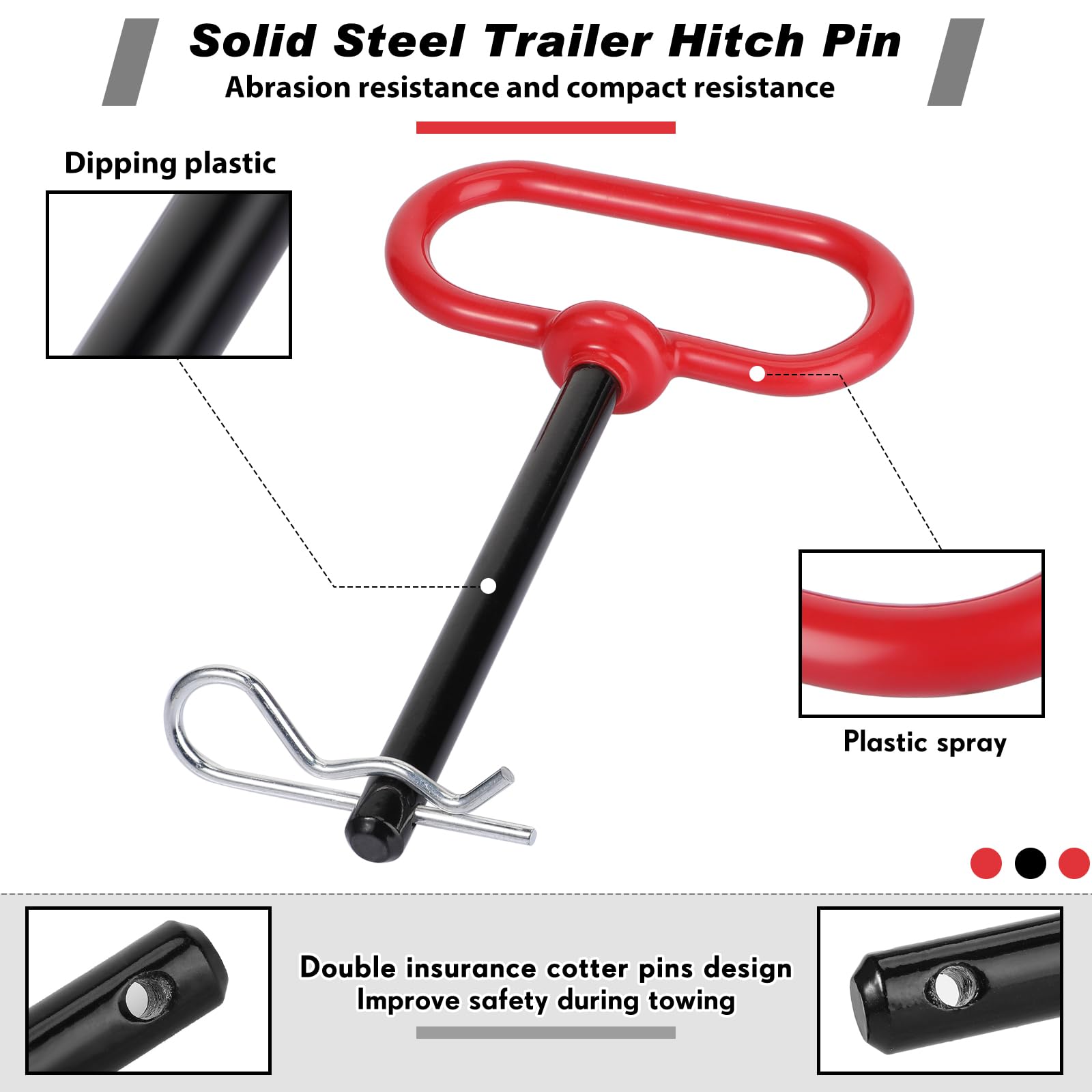 BBTO 8 Pcs Trailer Hitch pin 3/8 x 4 Inch Hitch Pin Locking Mower ...