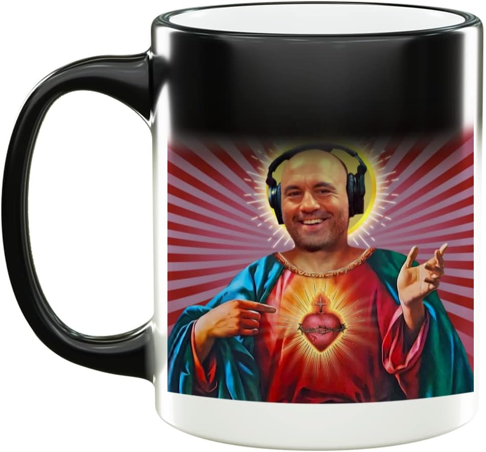 Amazon.com: Joe Rogan Saint Celebrity Prayer Joke Magic Mug, Heat ...