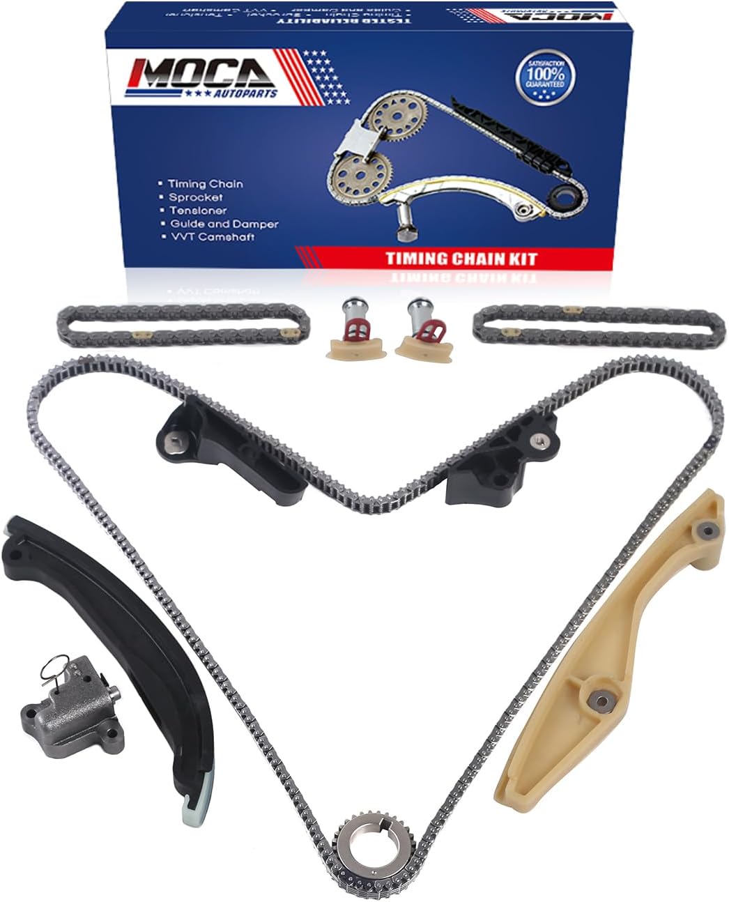 Amazon.com: loosoo Engine Timing Chain Kit with Tensioner & Guide ...