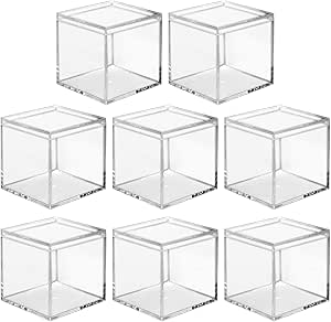 Lomgwumy Clear Acrylic Plastic Square Cube, 8-piece Acrylic Clear Box ...