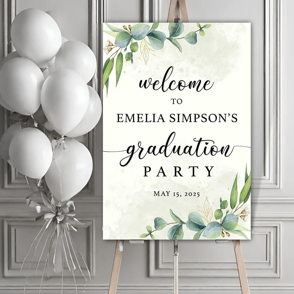 Amazon.com : Personalized Graduation Party Welcome Sign, Custom Photo ...