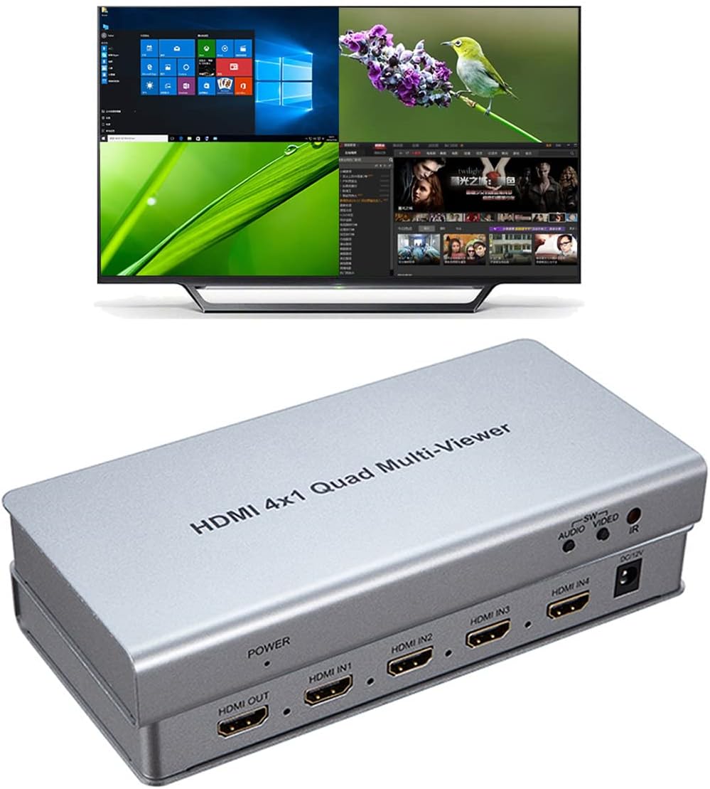 Multi-viewed switcher 4x1Tendak Quad Multi-Viewer 4x1 HDMI Switcher con ...