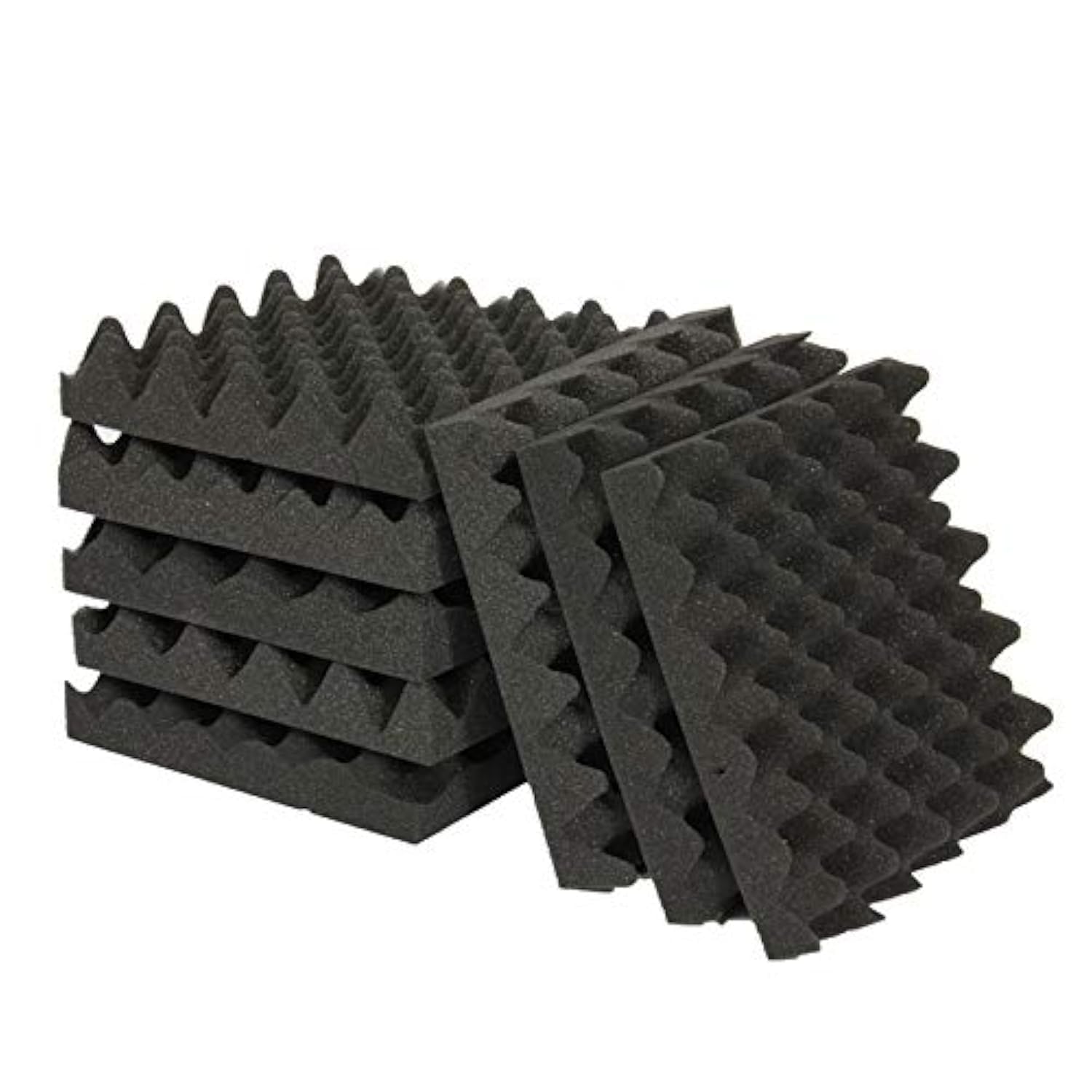(6 Pk) 2.5"x12"x12" Polyurethane Charcoal Convoluted Foam Packing Foam ...