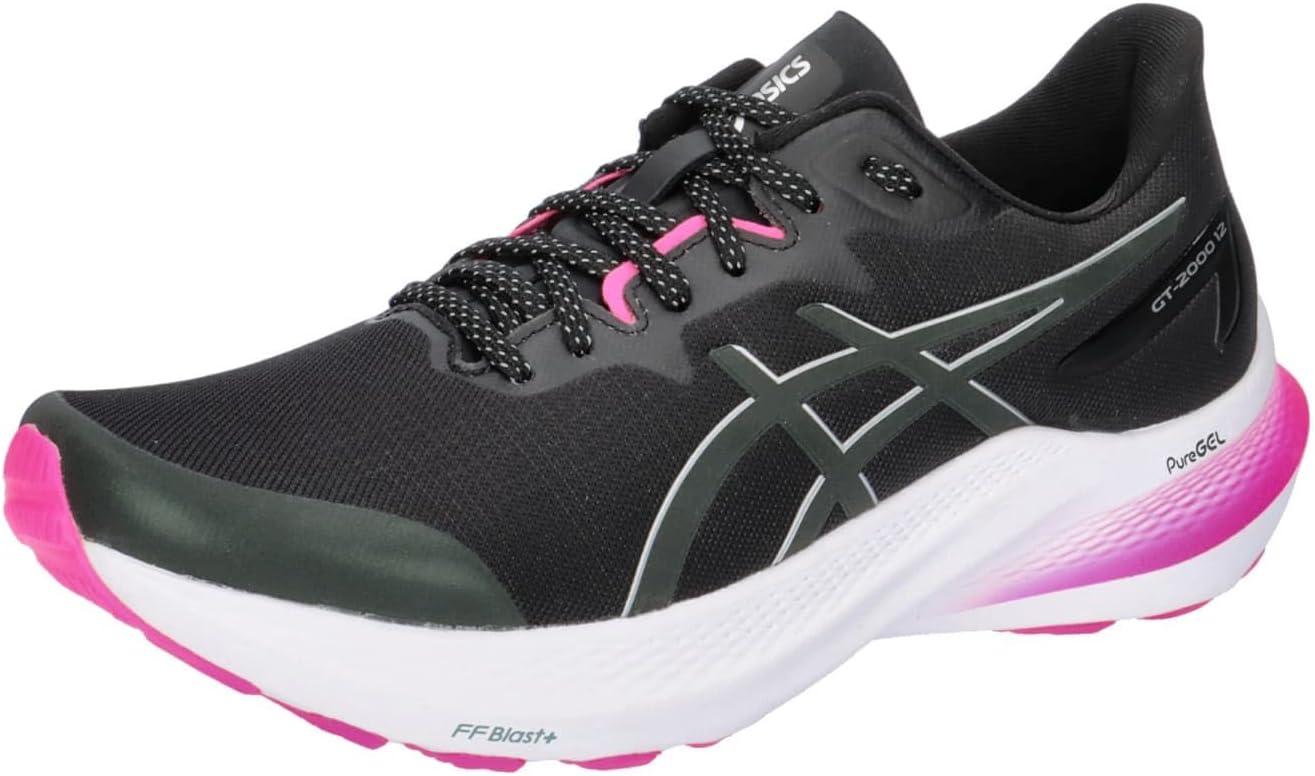 ASICS GT 2000 12 Woman Running Shoes Black Silver: Amazon.co.uk: Fashion